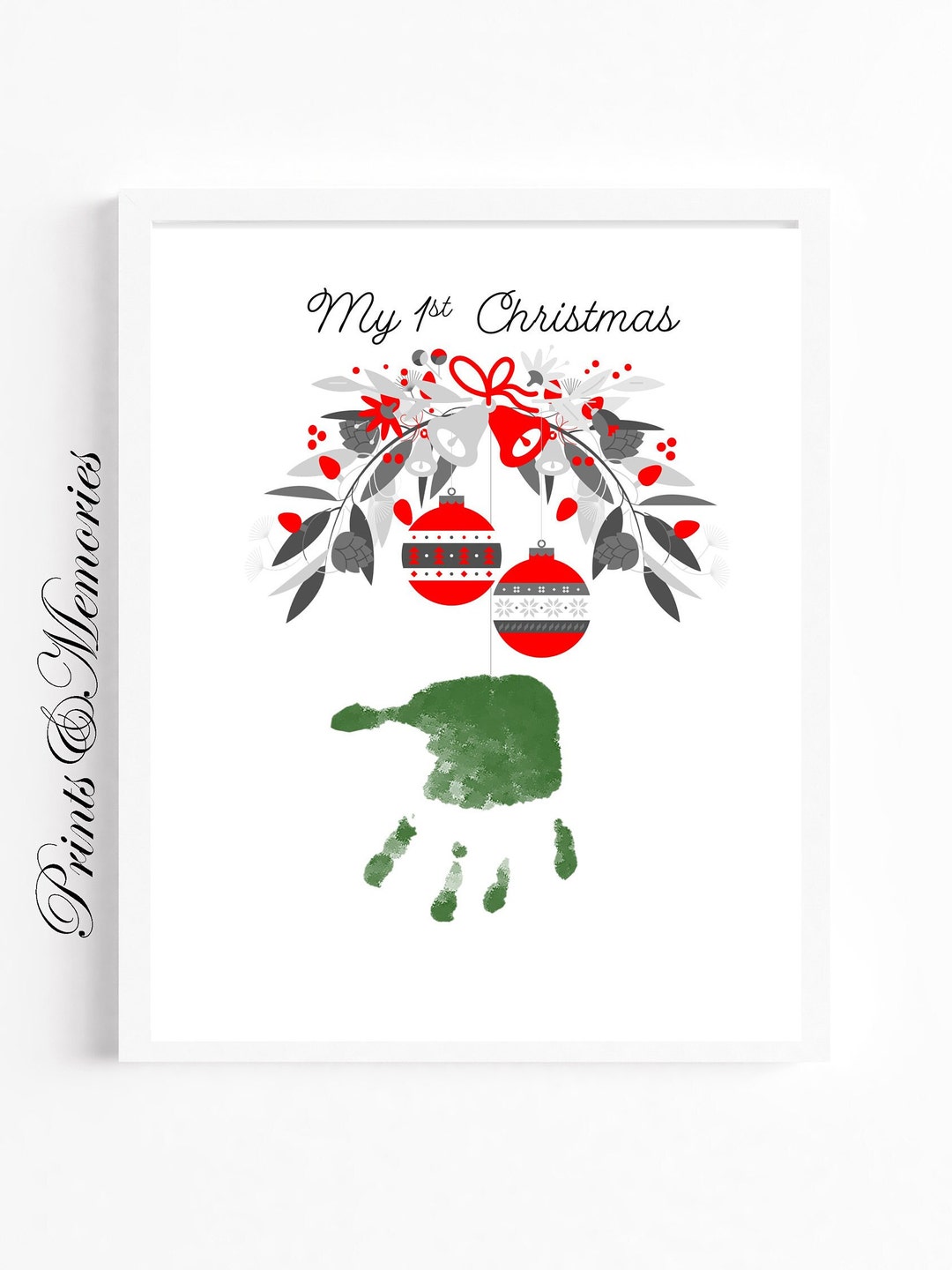 Baby First Christmas Handprint Footprint Art, Christmas Craft, Baby ...