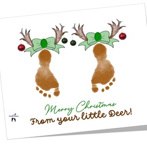 Reindeer Footprint, Little Deer Craft, Footprint DIY, Christmas ...