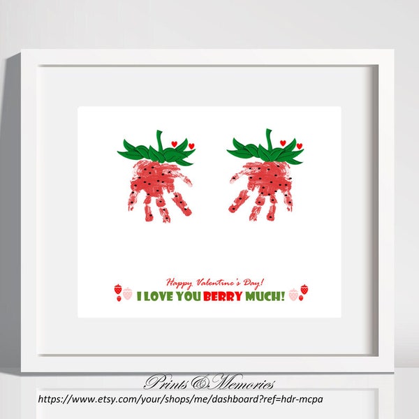 I Love You Berry Much Card Handprint - Etsy