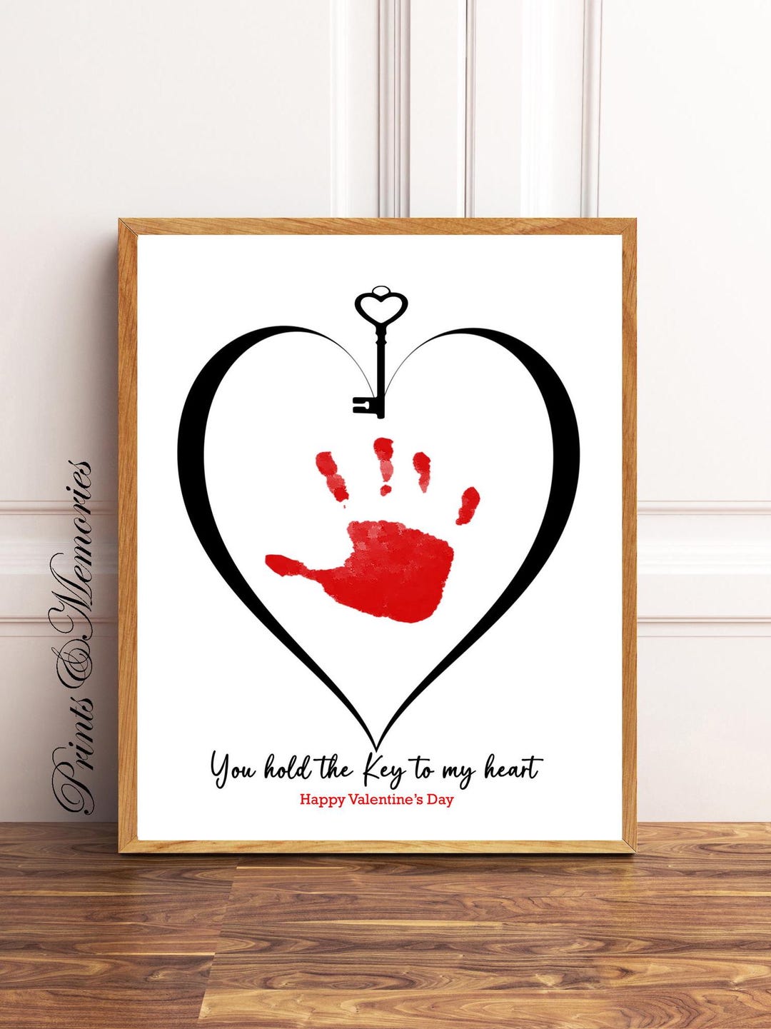 Valentine's Day Handprint Art, You Hold the Key to My Heart Handprint ...