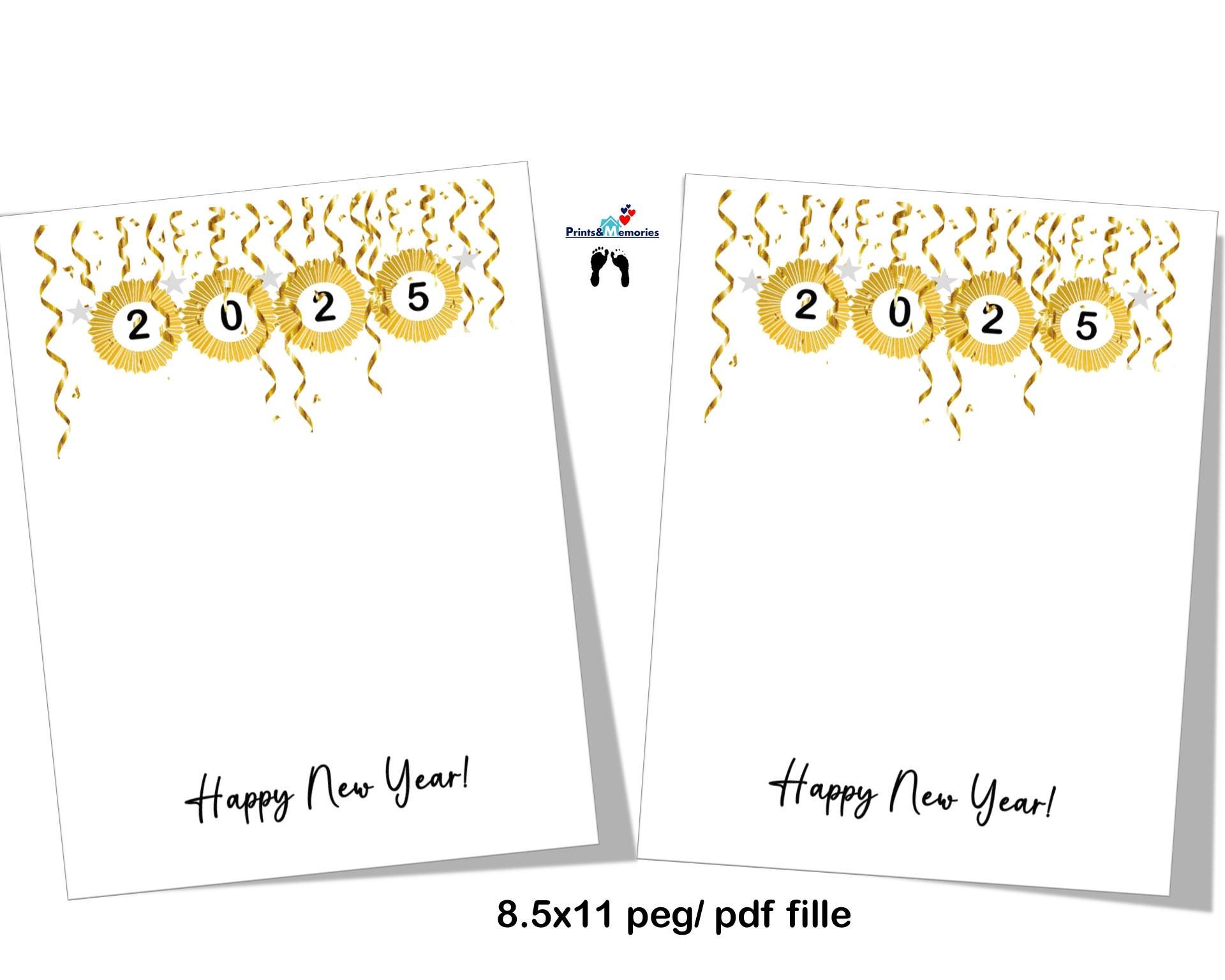 New Year's 2025 Handprint Footprint Art, Baby Toddler Kid Craft, 2025 ...