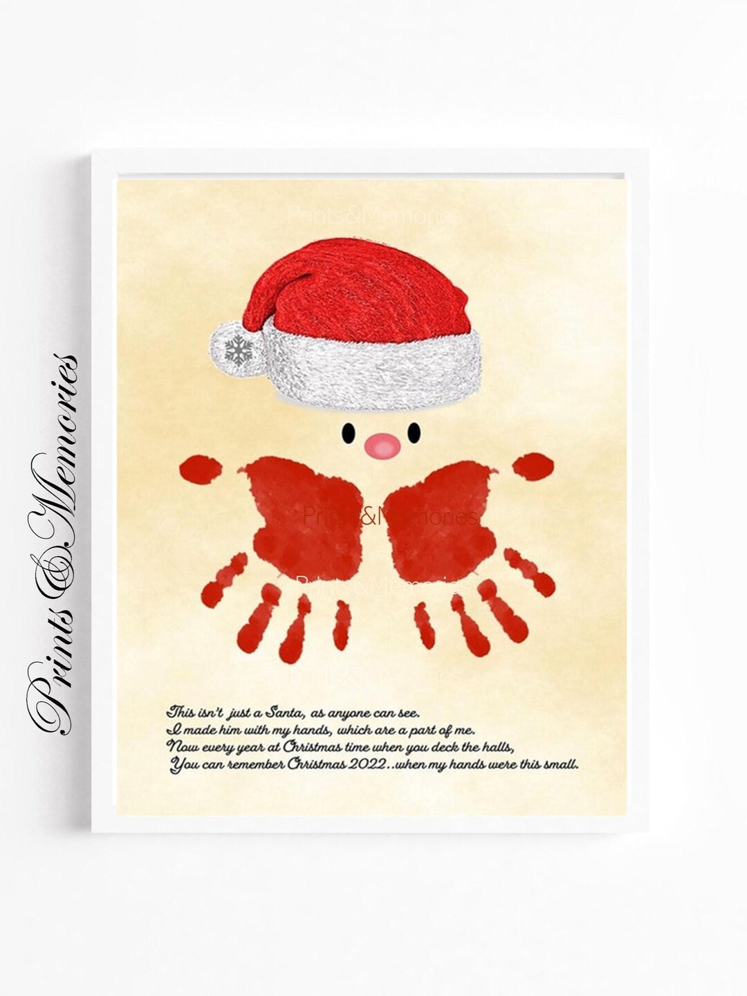 Christmas Santa Handprint Poem, Baby Keepsake, Toddler Craft, Christmas ...