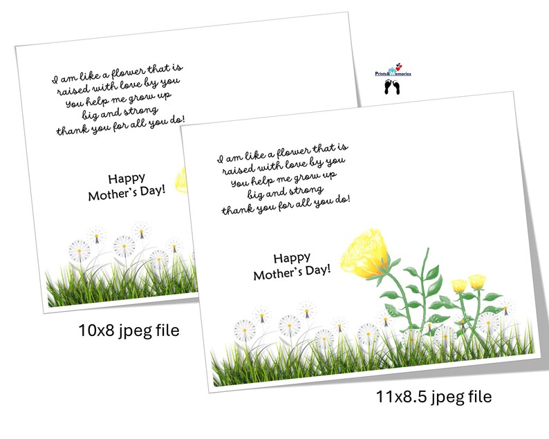 Wildflower Handprint Art: Mother's Day Poem DIY Card (digital Download ...