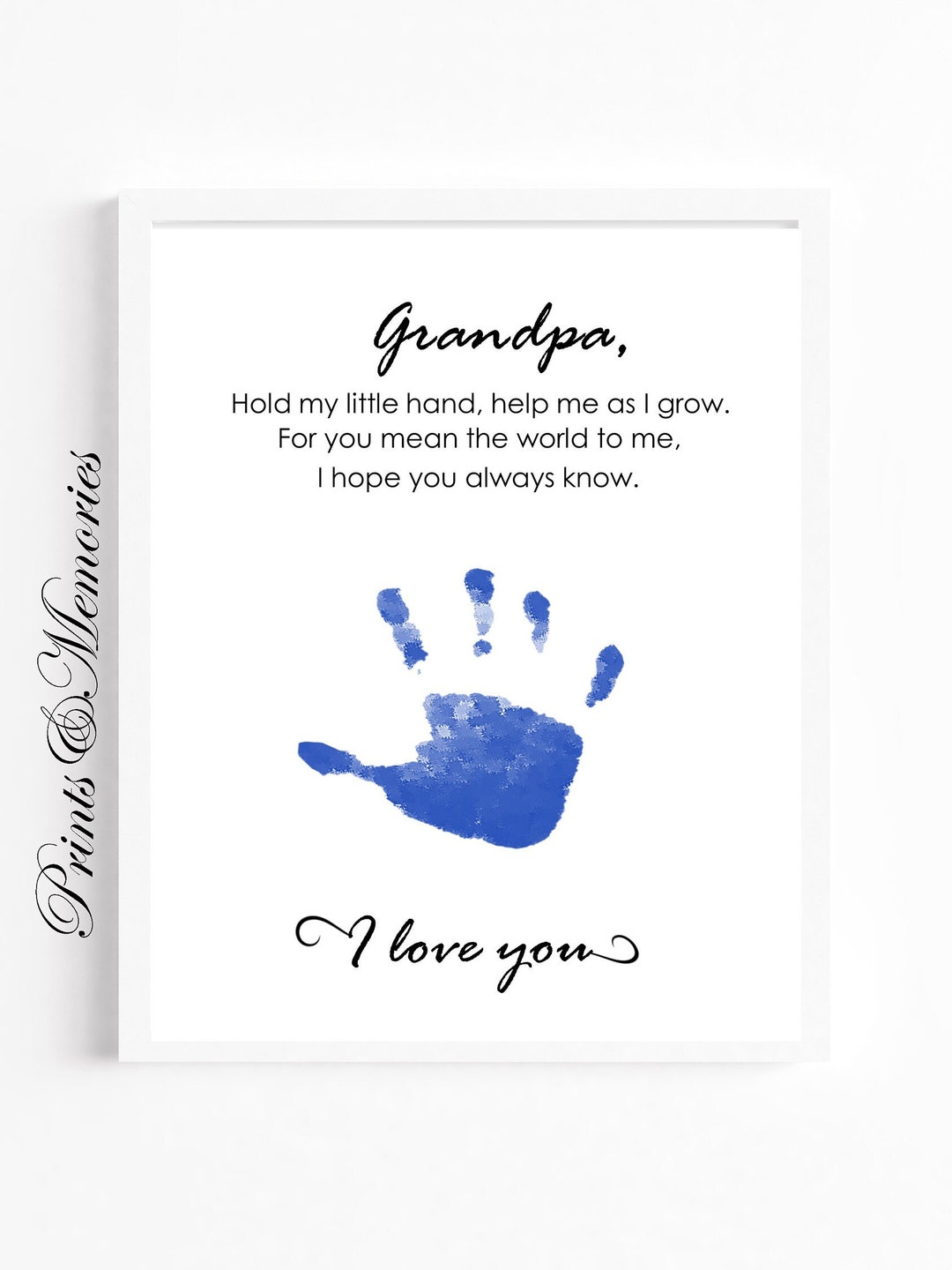 Gift for Grandpa, Hold My Little Hand Poem, Handprint Art Keepsake, DIY ...