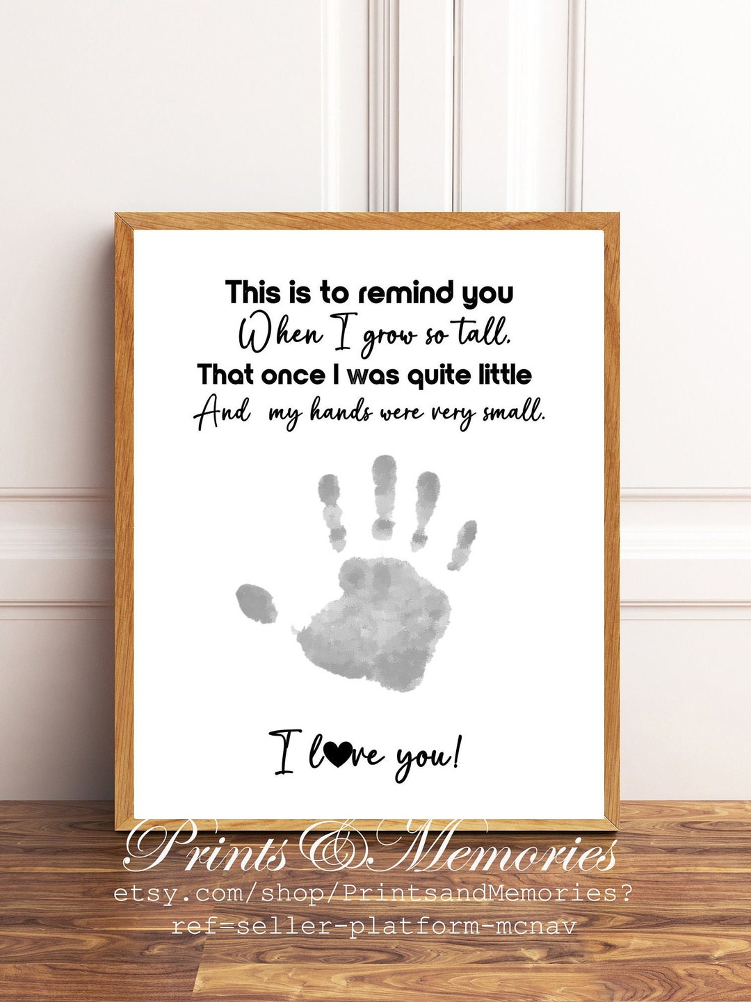 Handprint Art Keepsake, Handprint Craft for Baby Toddler Kid, Mother's ...