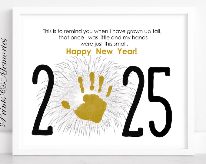 2025 New Years Handprint Art Poem, New Year Handprint Craft 2025 ...