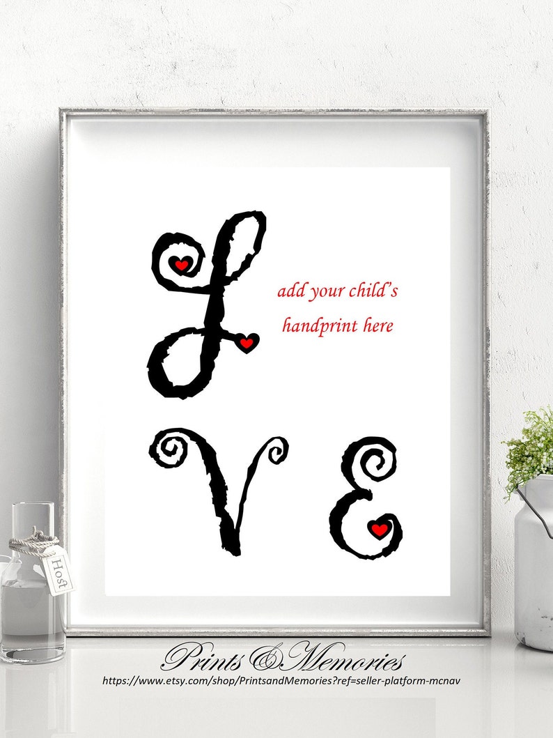 Love Handprint Art, Baby/toddler/kid Valentine's/mother's Day Handprint ...