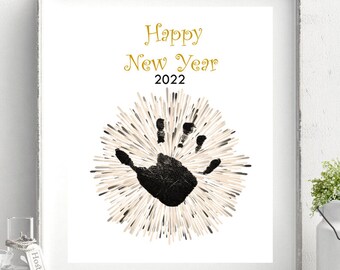 New Year Handprint Art | Etsy