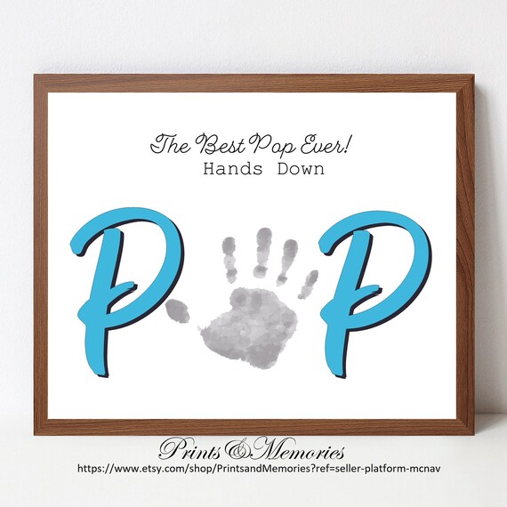 Pop Best Pop Ever Hands Down Handprint Gift for Pop Pop - Etsy