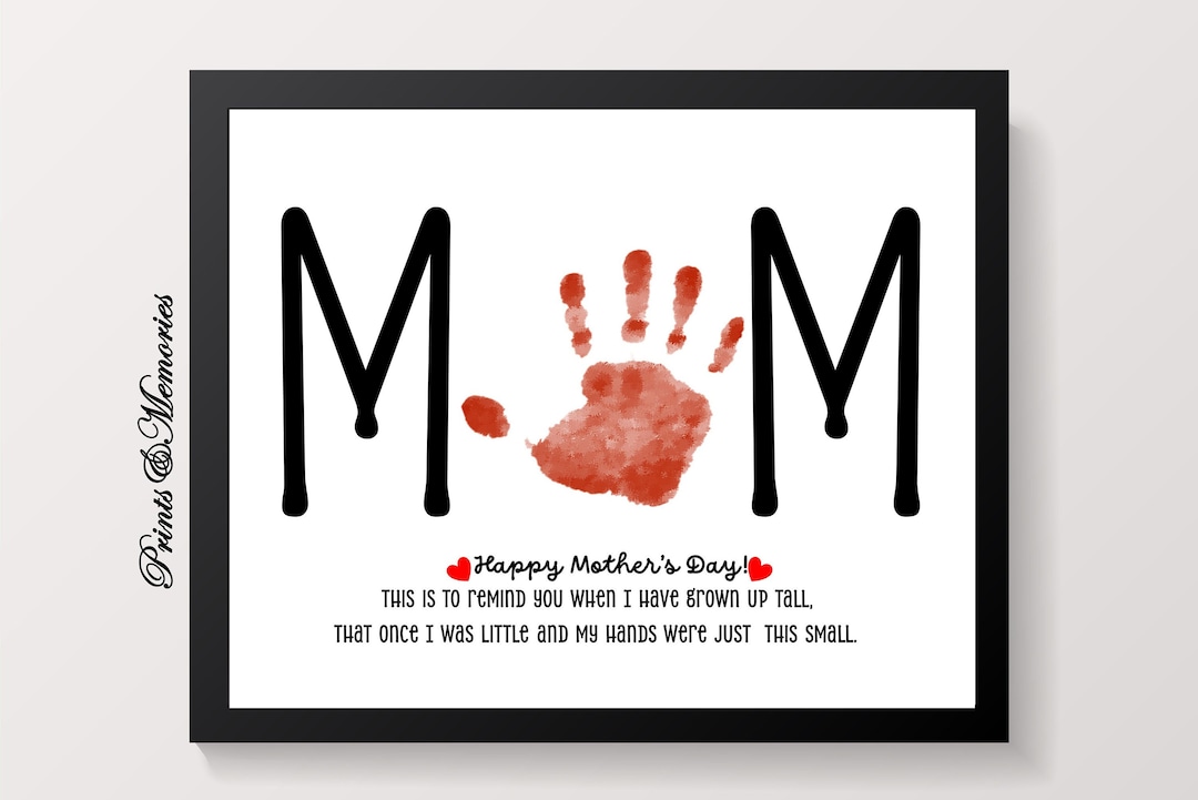 Mom Handprint Art Poem, Mother's Day Handprint Craft, MOM, Baby Toddler ...