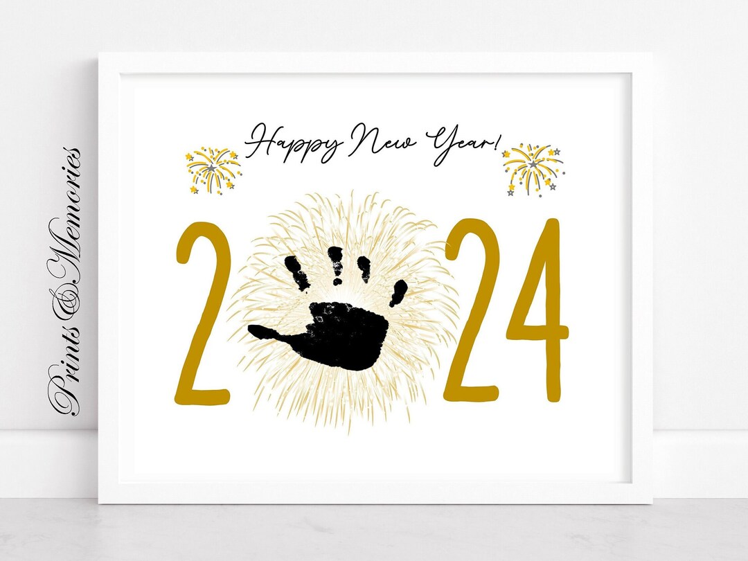 New Year Handprint Art, . Year 2024, Baby, Toddler, Kid Craft. DIY ...