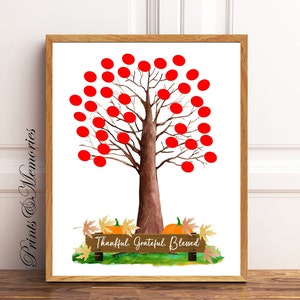 Thankful, Grateful, Blessed, Tree Fingerprint Handprint Art, Baby ...