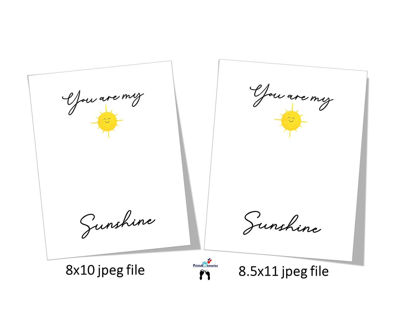 You Are My Sunshine Handprint Footprint Art Baby Keepsake - Etsy