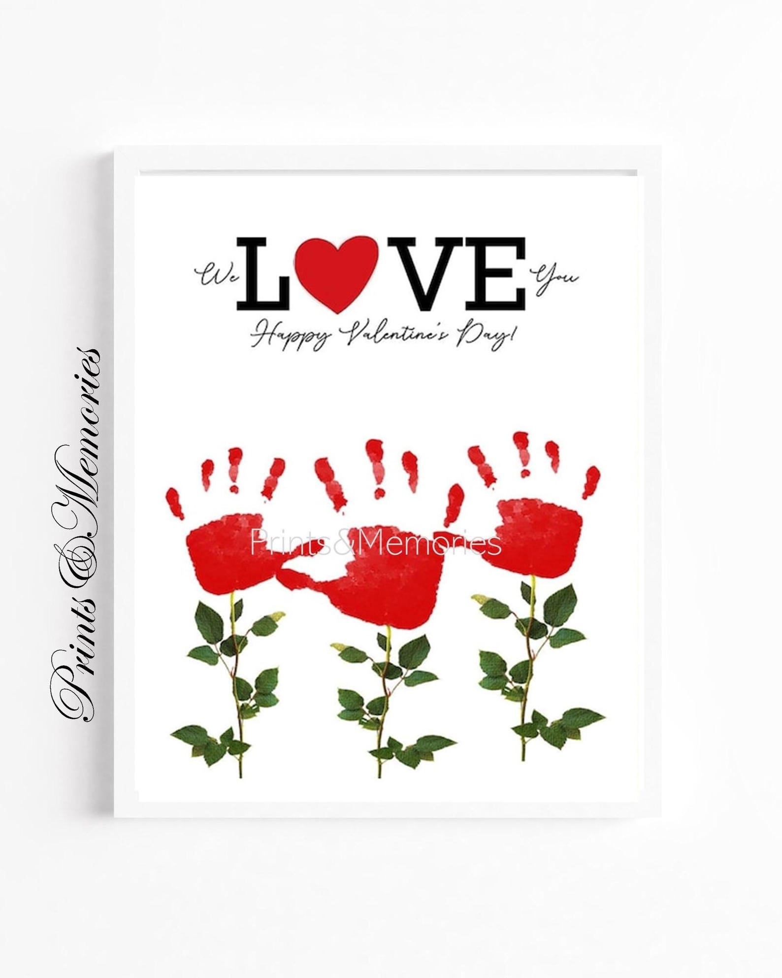 3 Stems Flower Handprint Art, Siblings Gift, Valentine's Day Craft ...