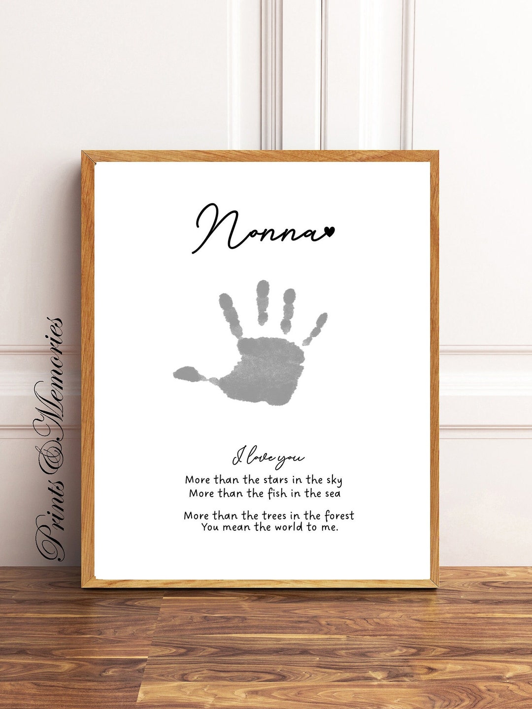 Mother's Day Gift for Nonna/nonny Poem, Handprint and Footprint Art ...