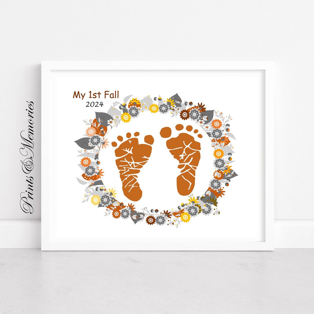 Baby First Fall, Handprint Footprint Art, Fall Craft, Handprint Wall ...