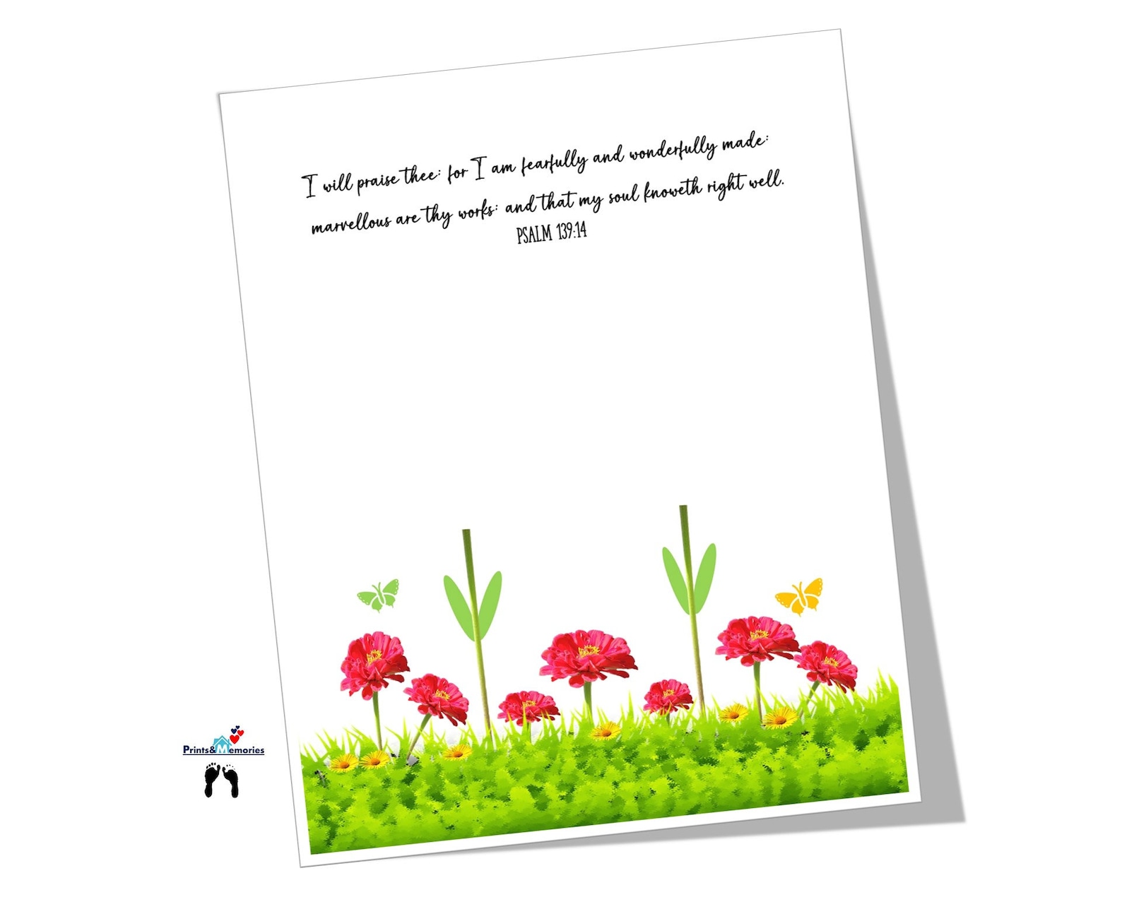 Psalm 139:14, Fearfully and Wonderfully Made, Flower Handprint Art ...