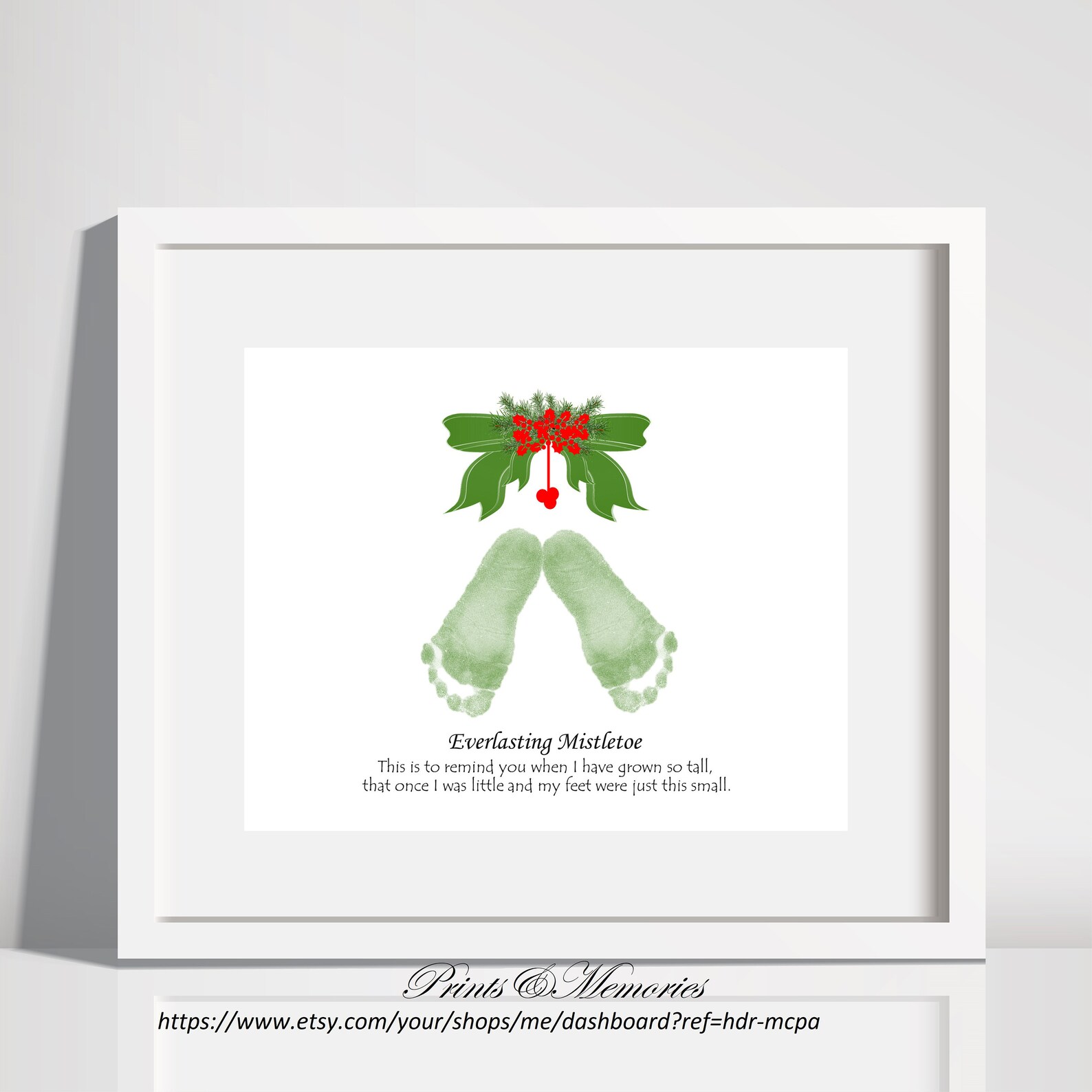 Everlasting Mistletoe Poem, Footprint Art, Mistletoe Footprint, Baby ...