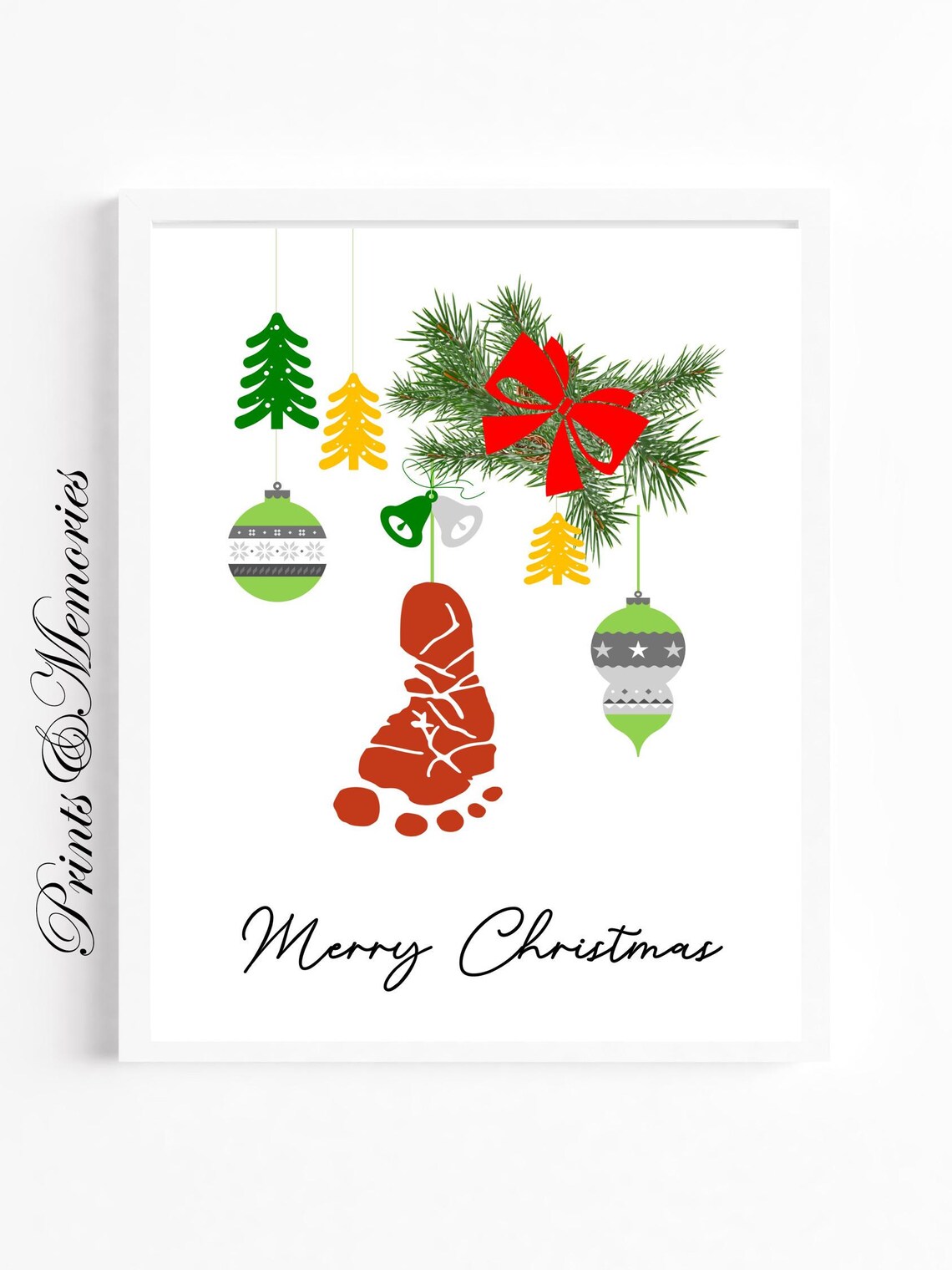 Christmas Footprint Handprint Art: DIY Ornament Keepsake (digital ...