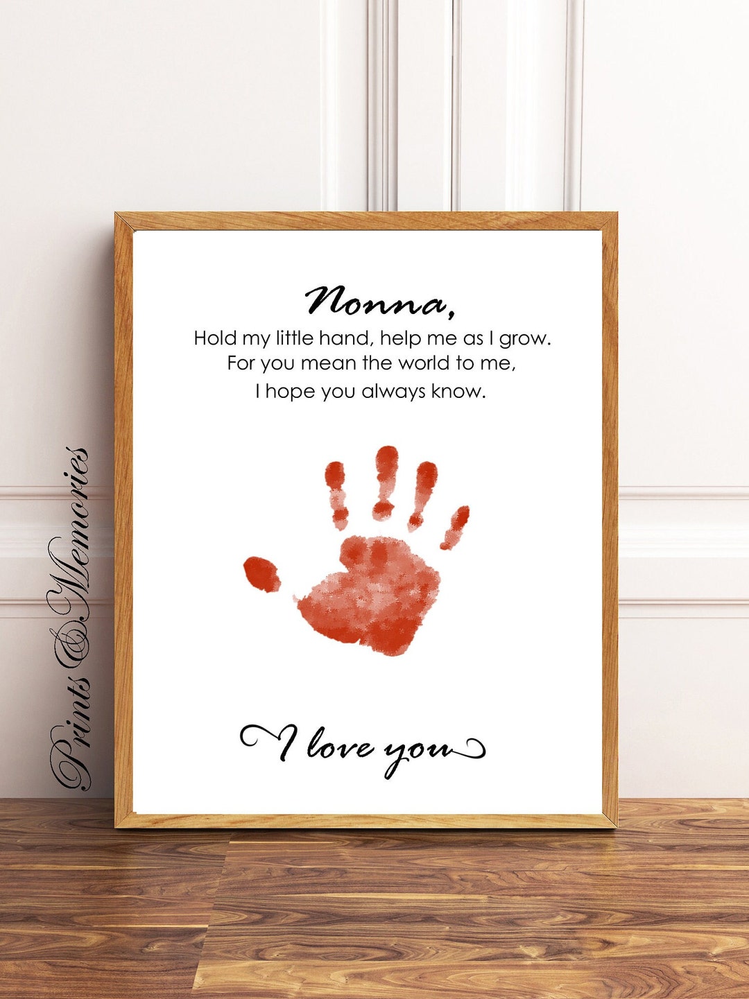 Nonna/nona Handprint Art, Mother's Day/birthday Gift, Nonna Handprint Craft, DIY Art Card, Baby ...