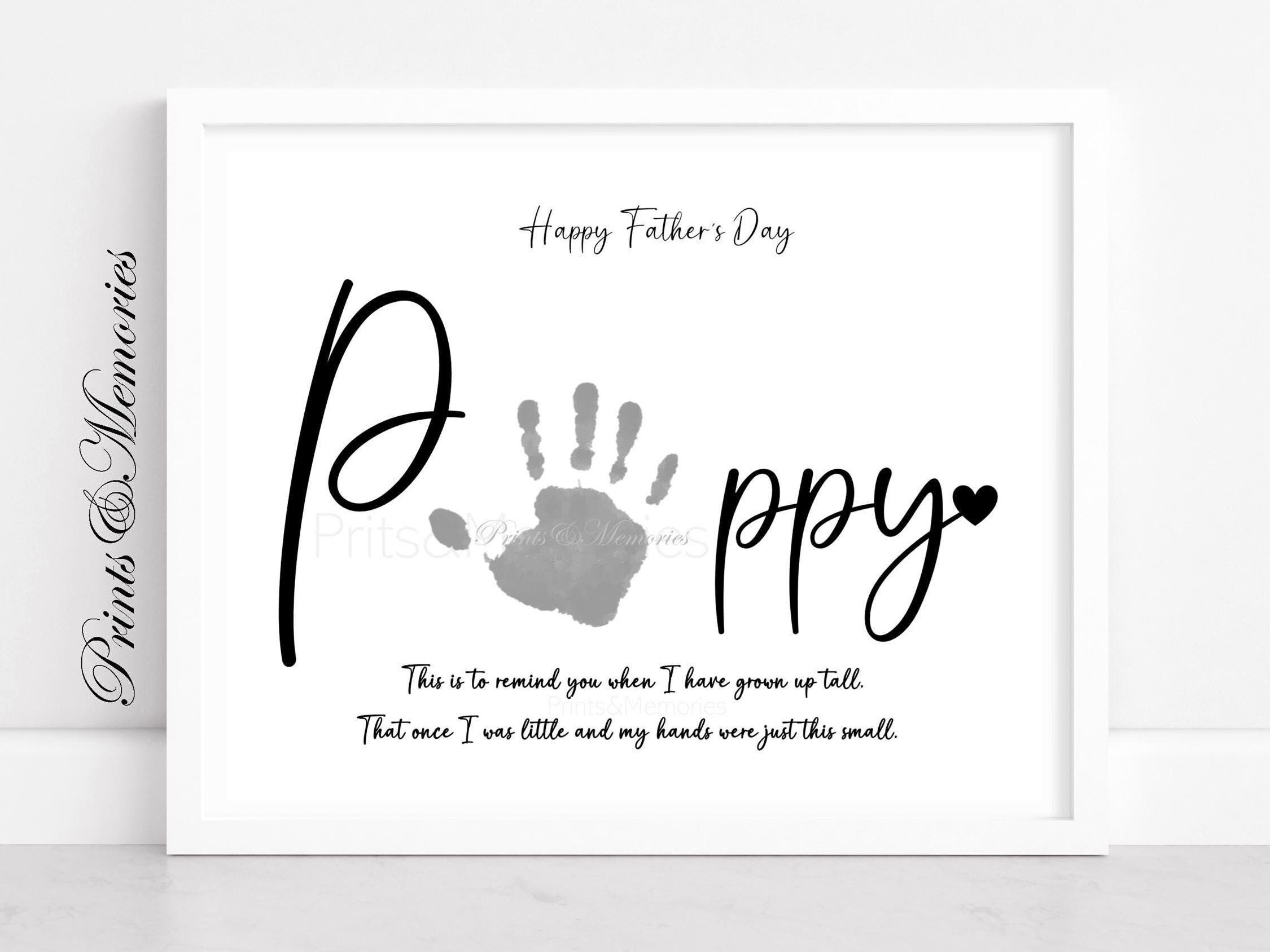Poppy Handprint Art Poem, Gift for Poppy From Grandkid, DIY Handprint ...