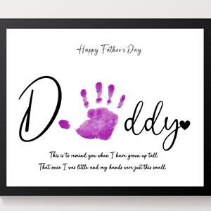 Father's Day Craft for Kids, Dad Gift, Handprint Art Poem, Baby ...