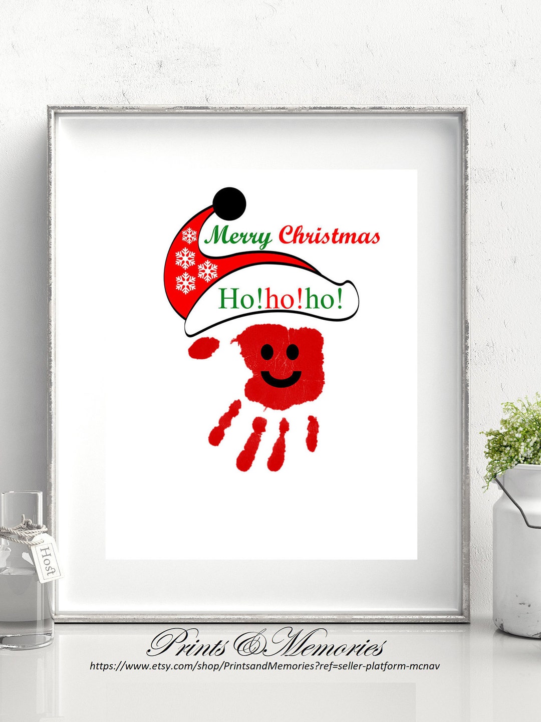 Santa Handprint, Christmas Craft for Kids, Christmas Wall Art, DIY ...