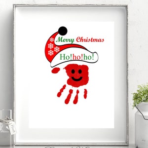 Santa Handprint, Christmas Craft for Kids, Christmas Wall Art, DIY ...