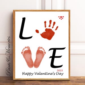 Happy Valentine's Day 2025, Hand & Footprint Keepsake, Valentines Craft ...