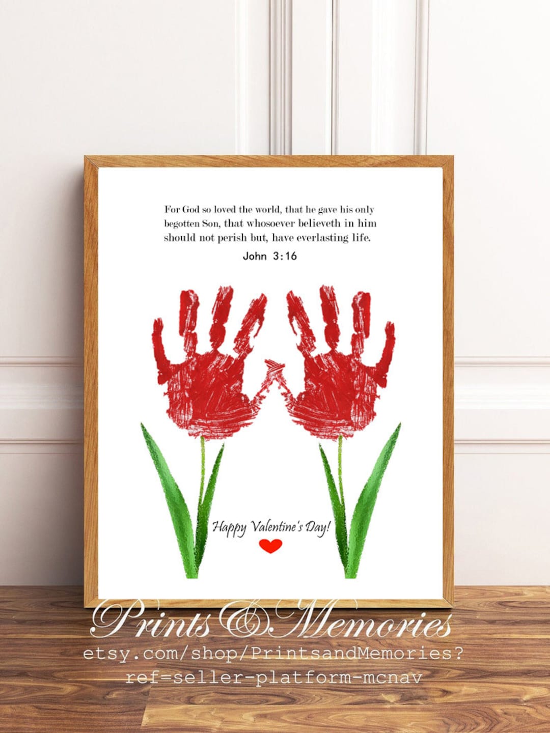 John 3:16, Bible Verse Print, Flower Handprint Art, Sunday School Class ...
