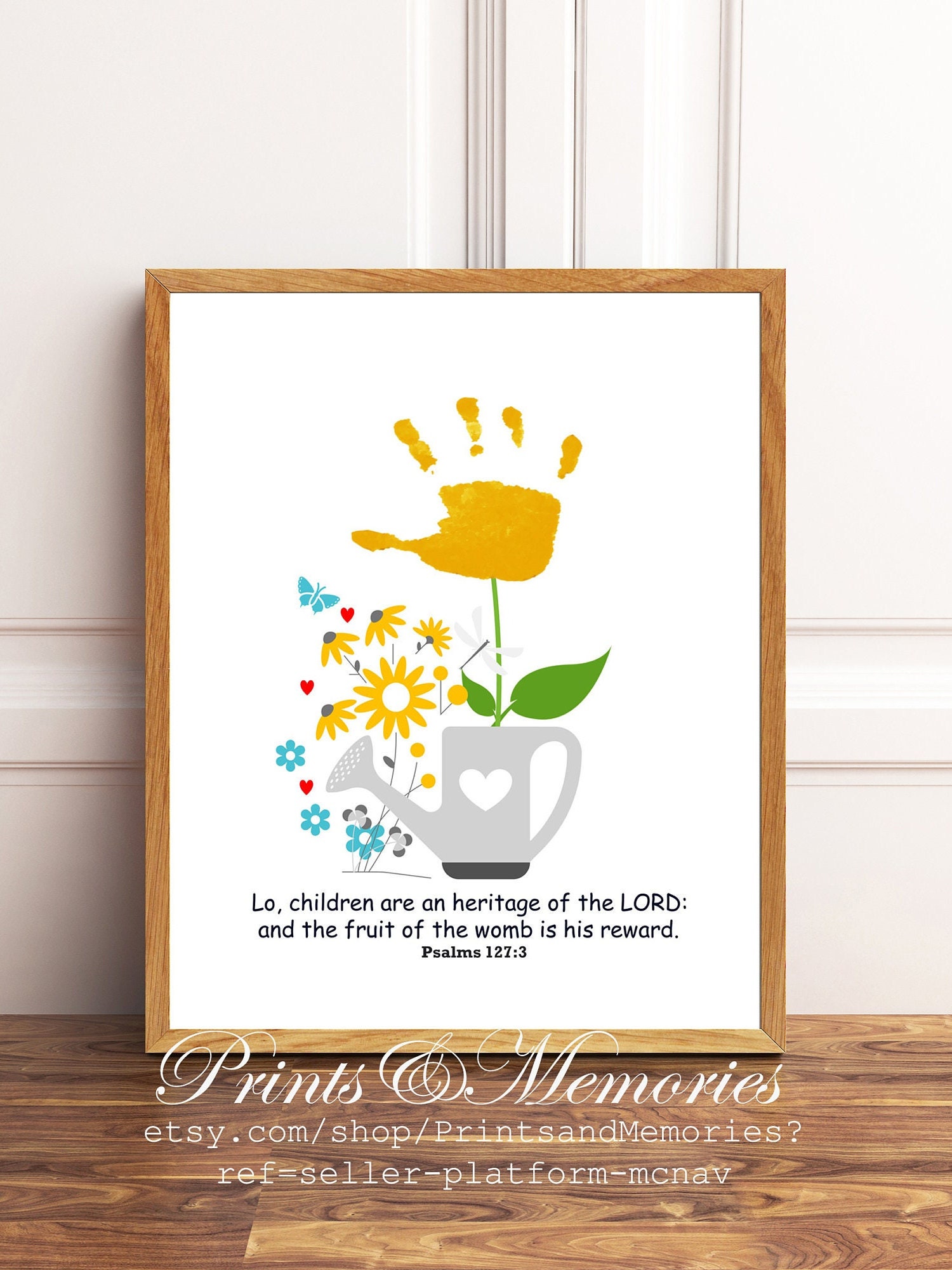 Mother's Day Handprint Art Psalm 127:3 Christian Wall - Etsy