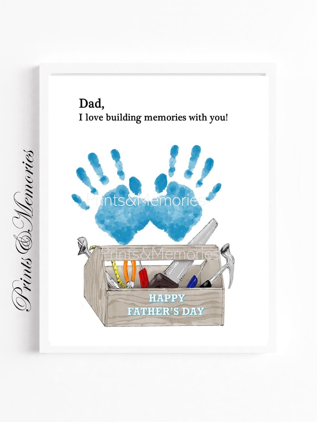 I/we Love Building Memories With You, Dad Gift, Tools Handprint Art ...