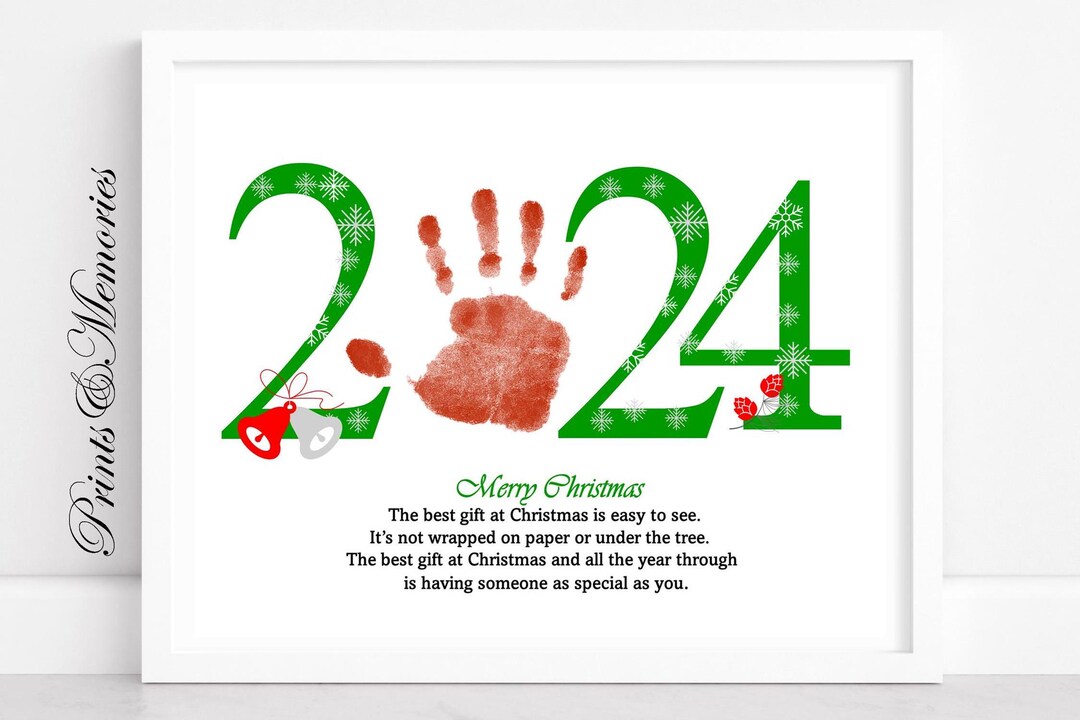 Merry Christmas 2024 Handprint Art Poem, DIY Art Card, the Best Gift at ...