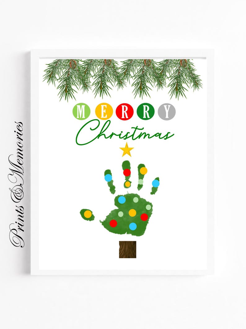 Christmas Tree Handprint Art: DIY Kid Craft Card (digital Download) - Etsy