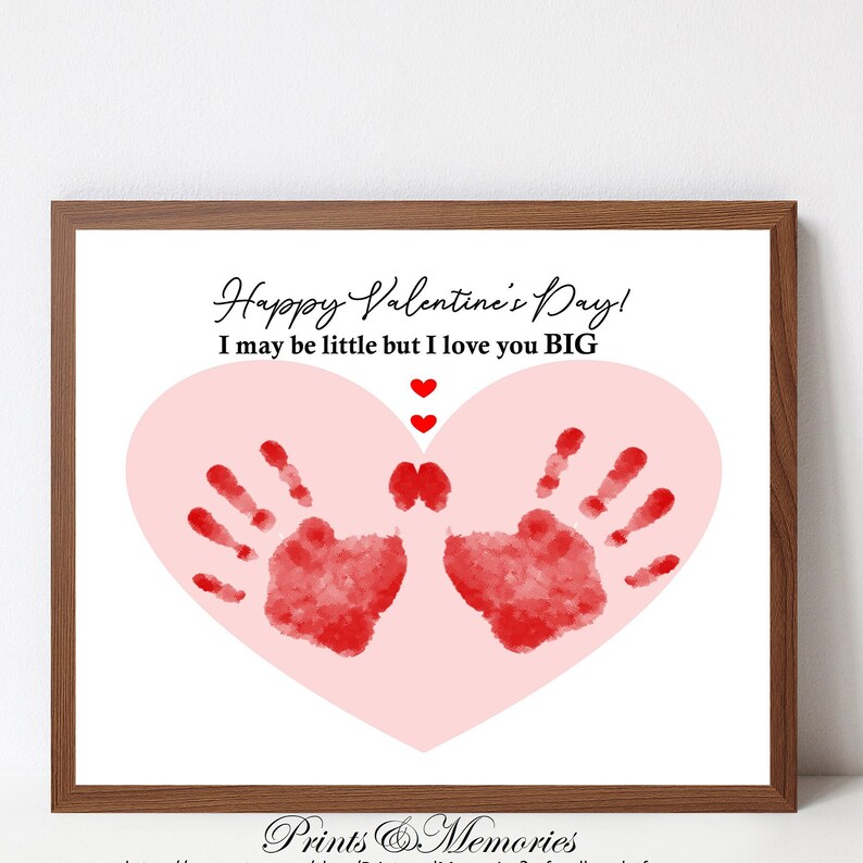 Valentine's Day Handprint Art: DIY Gift Card (digital Download) - Etsy