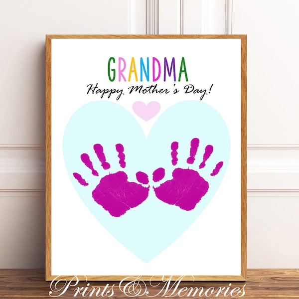 Mothers Day Handprint Art - Etsy