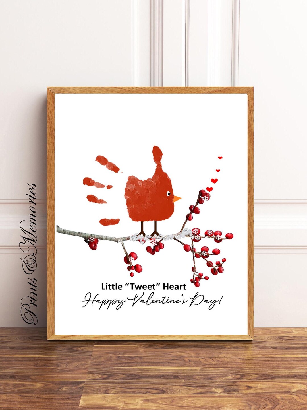 Bird Handprint Art, Valentines' Day Craft, Bird Art, Red Cardinal ...