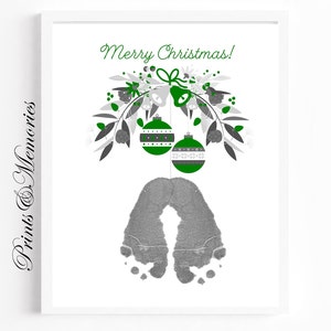 Christmas Handprint Art, Merry Christmas Keepsake, DIY Card, Handprint ...