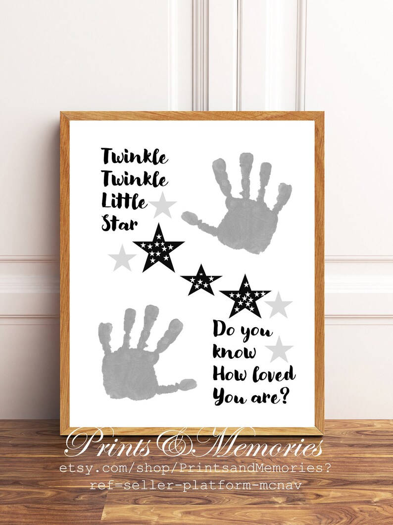 Twinkle Twinkle Little Star Handprint New Baby Handprint - Etsy