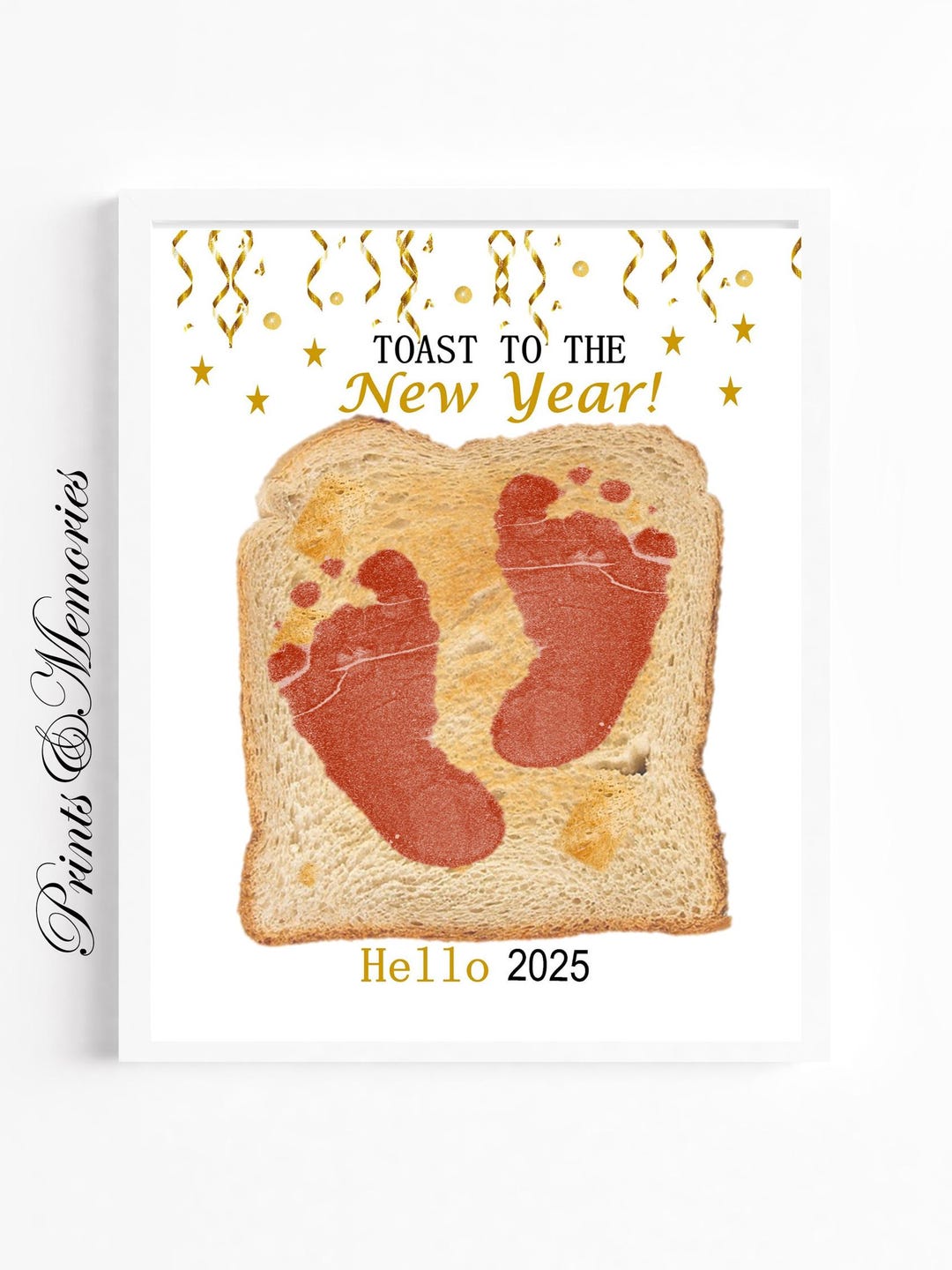 New Year's 2025 Handprint Footprint Art, Toast to the New Year Craft ...