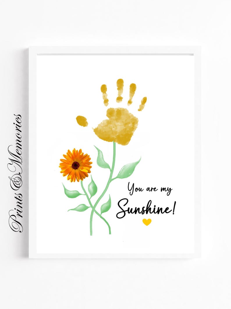 You Are My Sunshine Footprint Art: Baby Keepsake Gift (digital Download ...