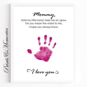 Mother's Day/birthday Gift, DIY Handprint Art, Hold My Little Hand ...