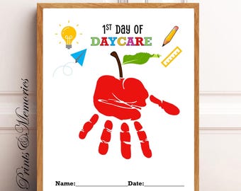 First Day of Preschool Handprint Printable, New Learners Preschool ...