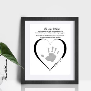 To My Mimi Poem Handprint Art, DIY Card, Mother's Day/birthday Gift for ...