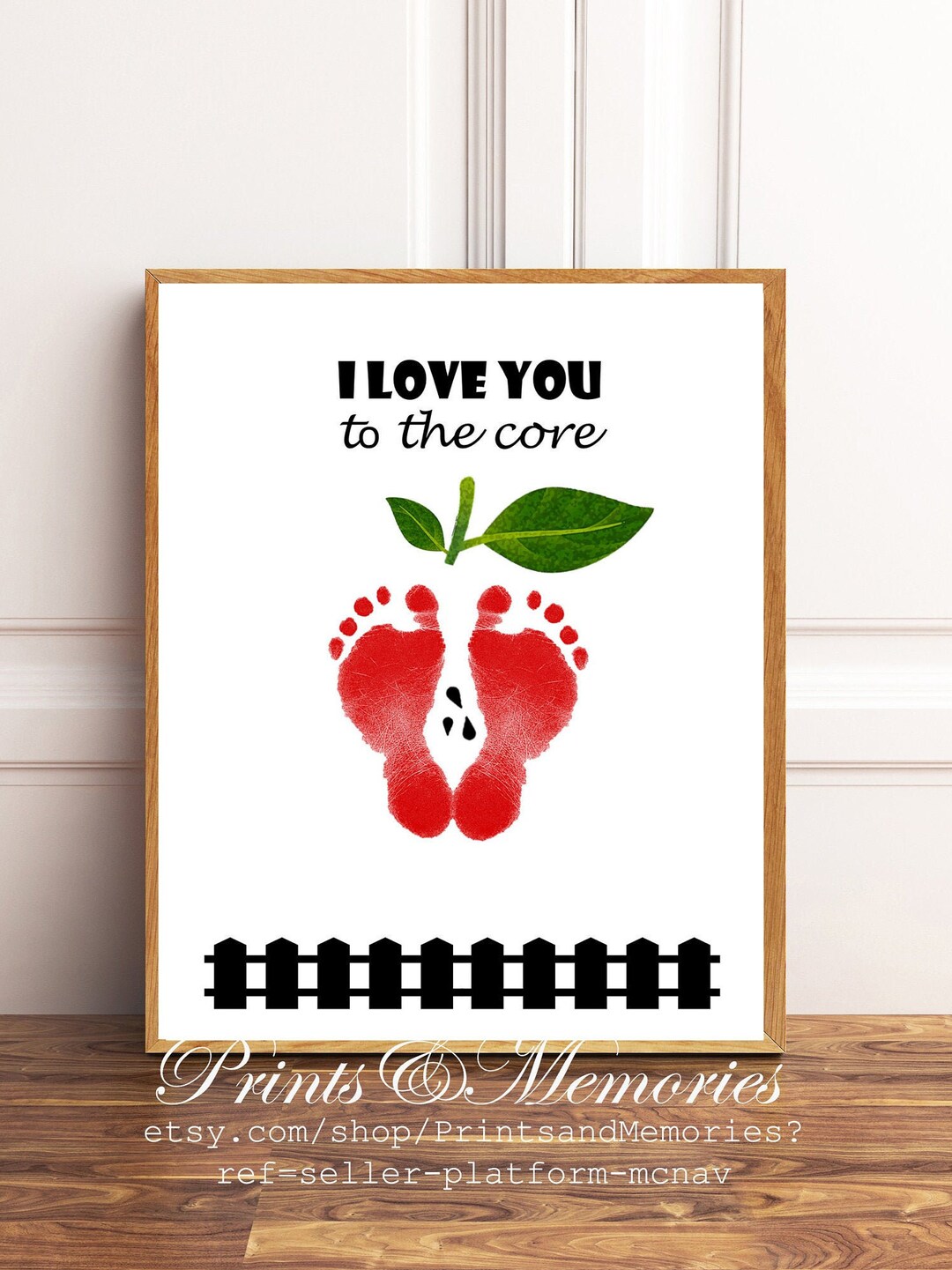 I Love You to the Core Apple Footprint Craft, Apple Craft, Toddler ...