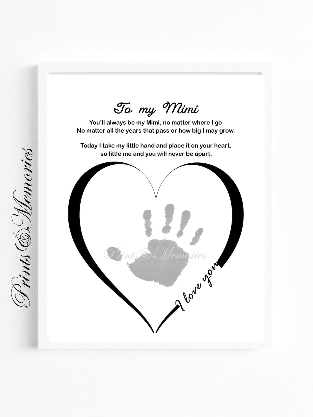 To My Mimi Poem Handprint Art, DIY Card, Mother's Day/birthday Gift for ...