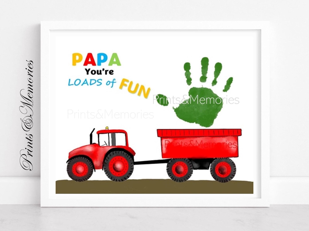 Tractor Handprint Art: Papa Gift, DIY Card (digital Download) - Etsy