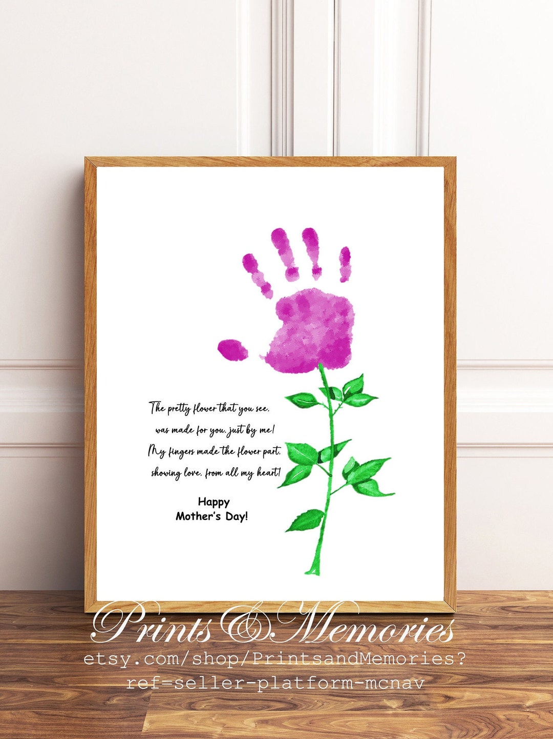 Mother's Day Handprint Art, Flower Handprint Craft, Pretty Flower Poem ...