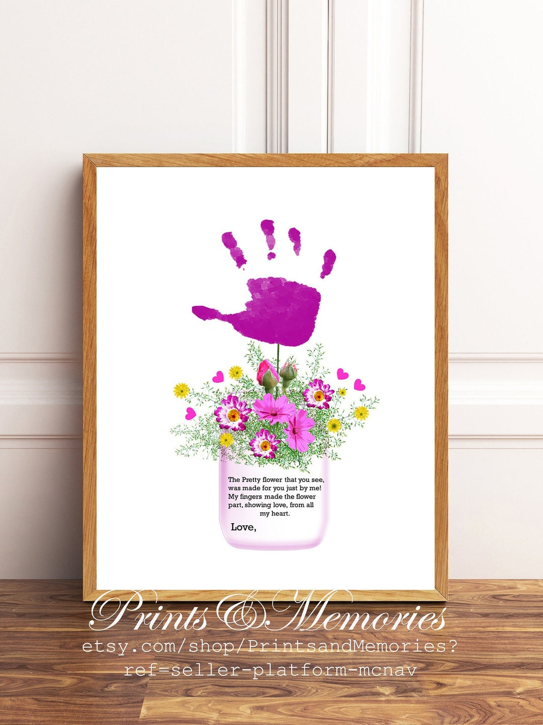 Pretty Flower Handprint Art Poem, Handprint Craft, Baby Toddler Kid ...