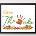 Give Thanks Handprint Art Fall Autumn Thanksgiving Craft for - Etsy